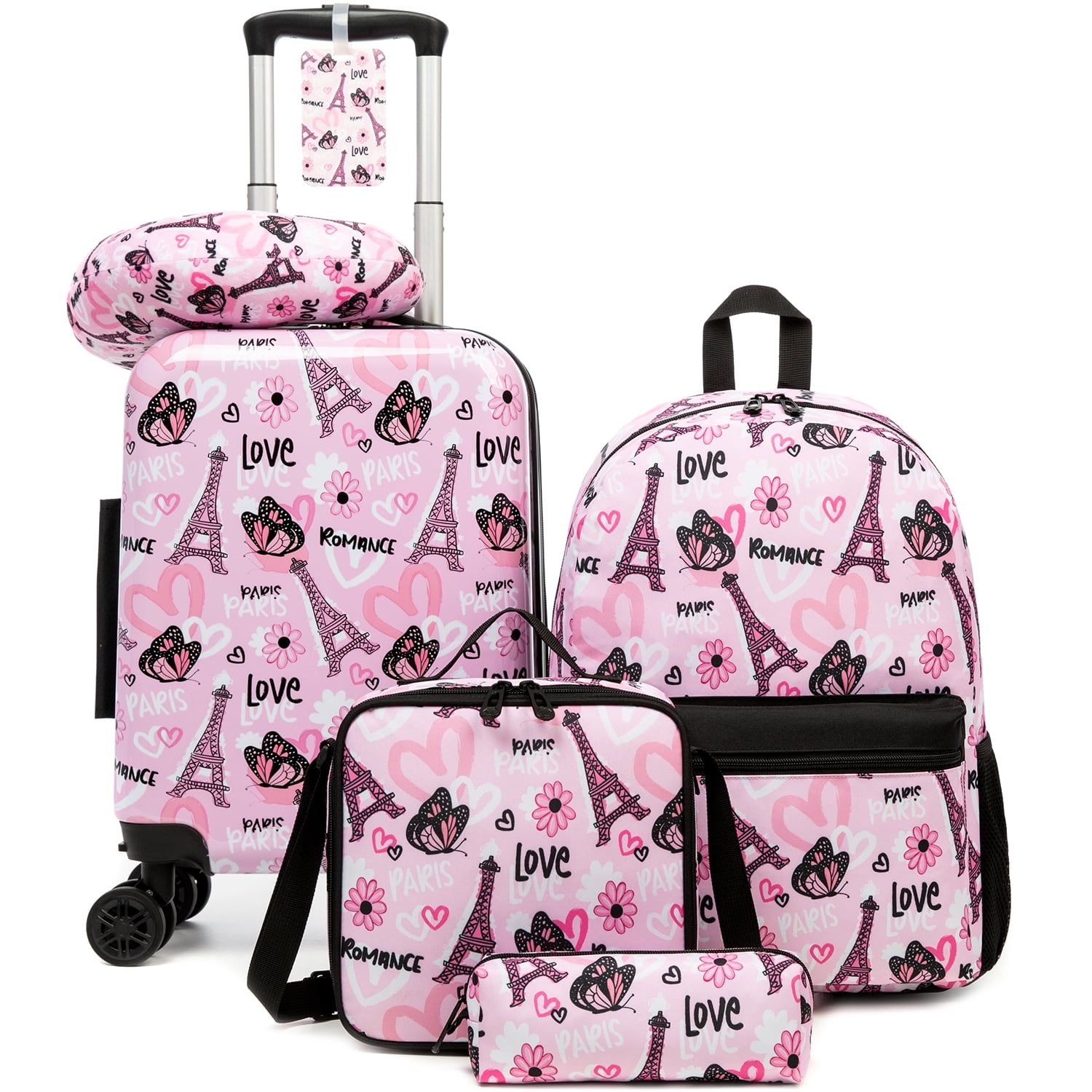 Kids Carry on Luggage Sets Rolling Suitcases with Wheels Hardshell for ...