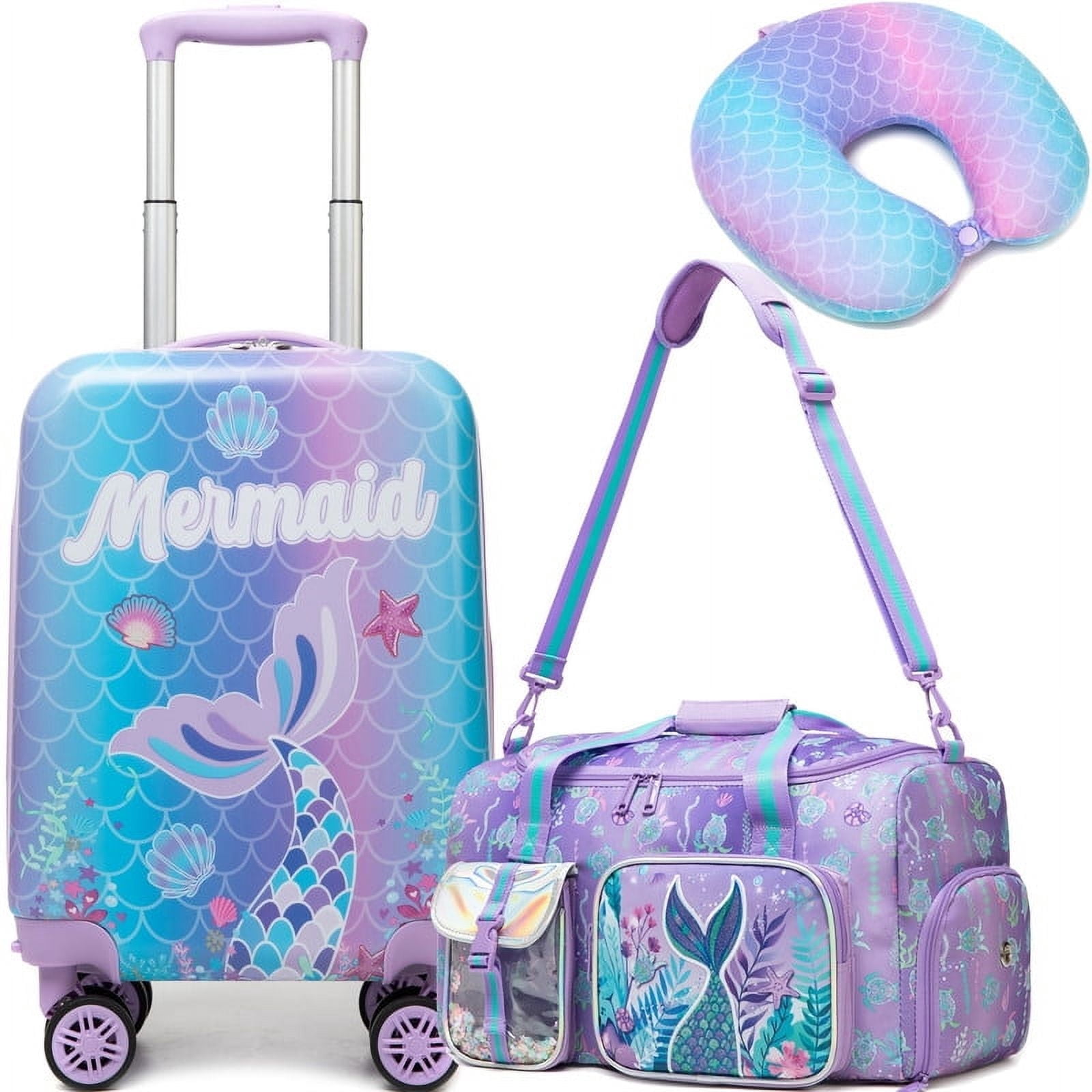 Kids Carry on Luggage Sets with Wheels Rolling Suitcases for Girls with ...