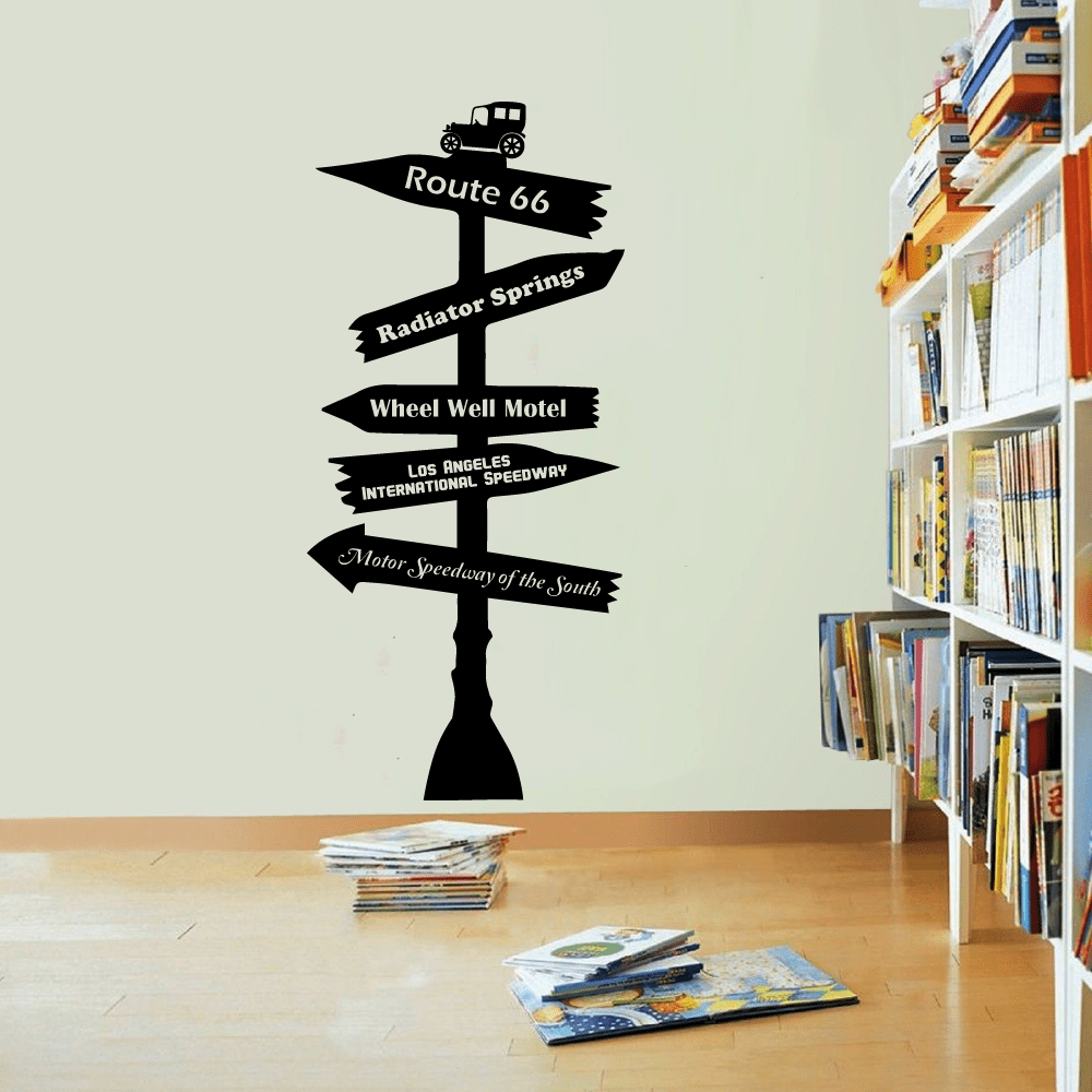 Kids Cars Land Car Pathway Signage Fantasy World Wall Sticker Art Decal ...