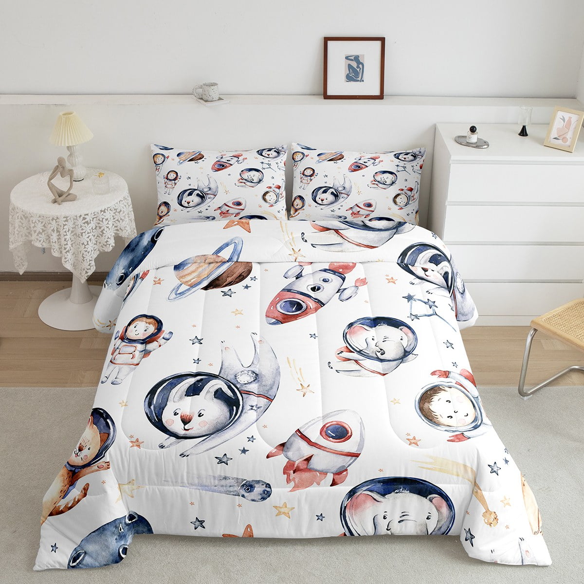 Cartoon Bedding Full Size Outer Space Bedding Comforter Sets Teens,Cute ...