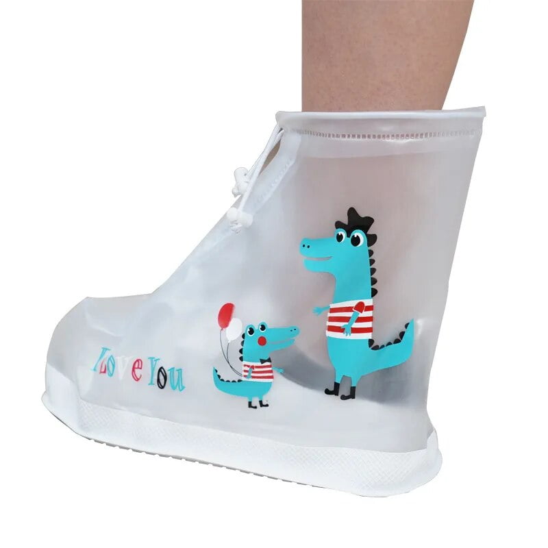 Kids Cartoon Dinosaur Waterproof Shoes Overshoes Galoshes Children ...
