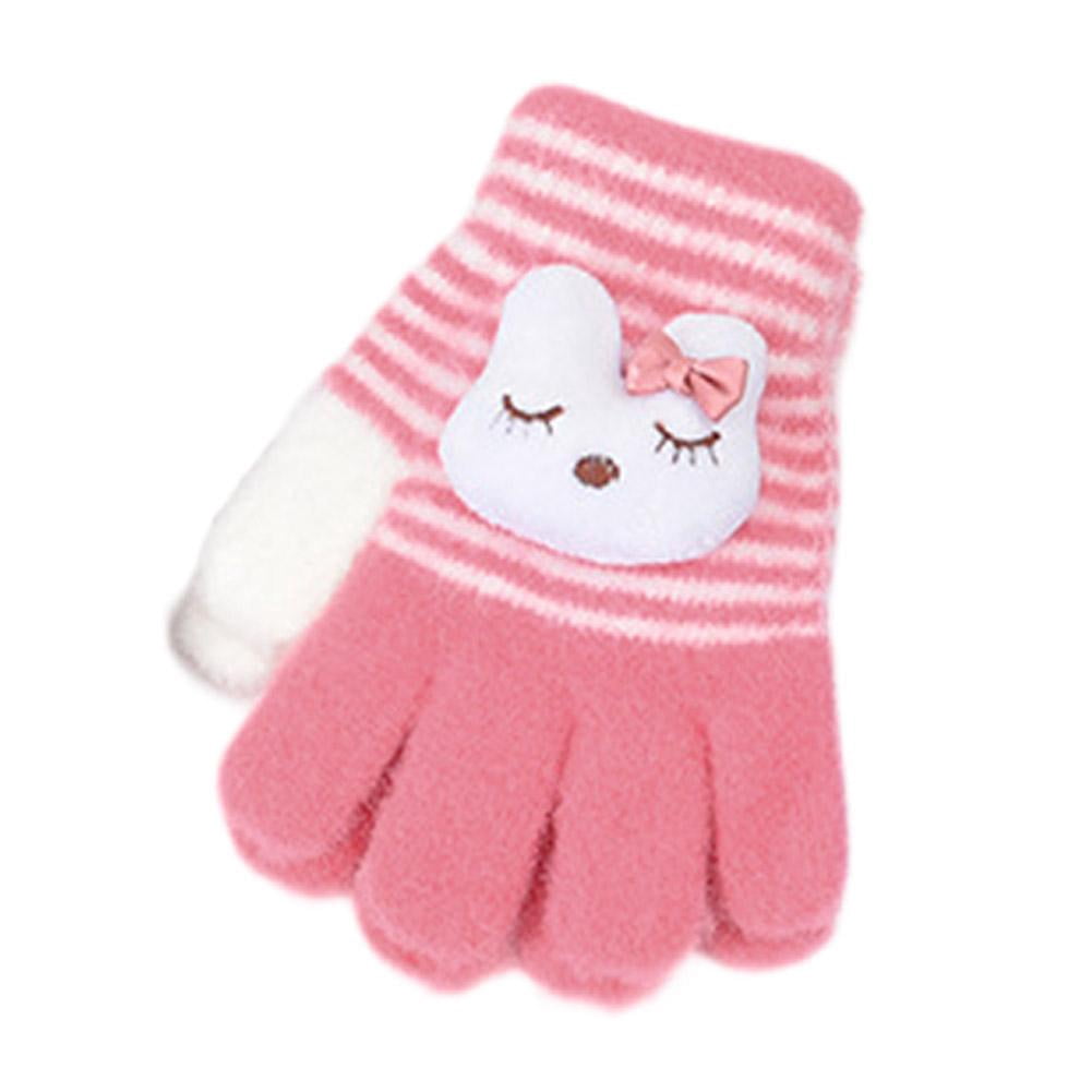 Kids Cartoon Gloves Winter Thick Warm Boy Girl Finger Mittens Outdoor ...