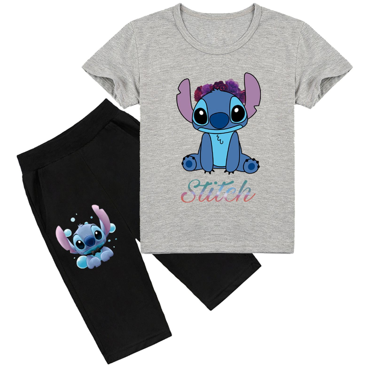 Kids Cartoon Lilo & Stitch Shorts Set for Boys & Girls - Cute Hawaiian ...