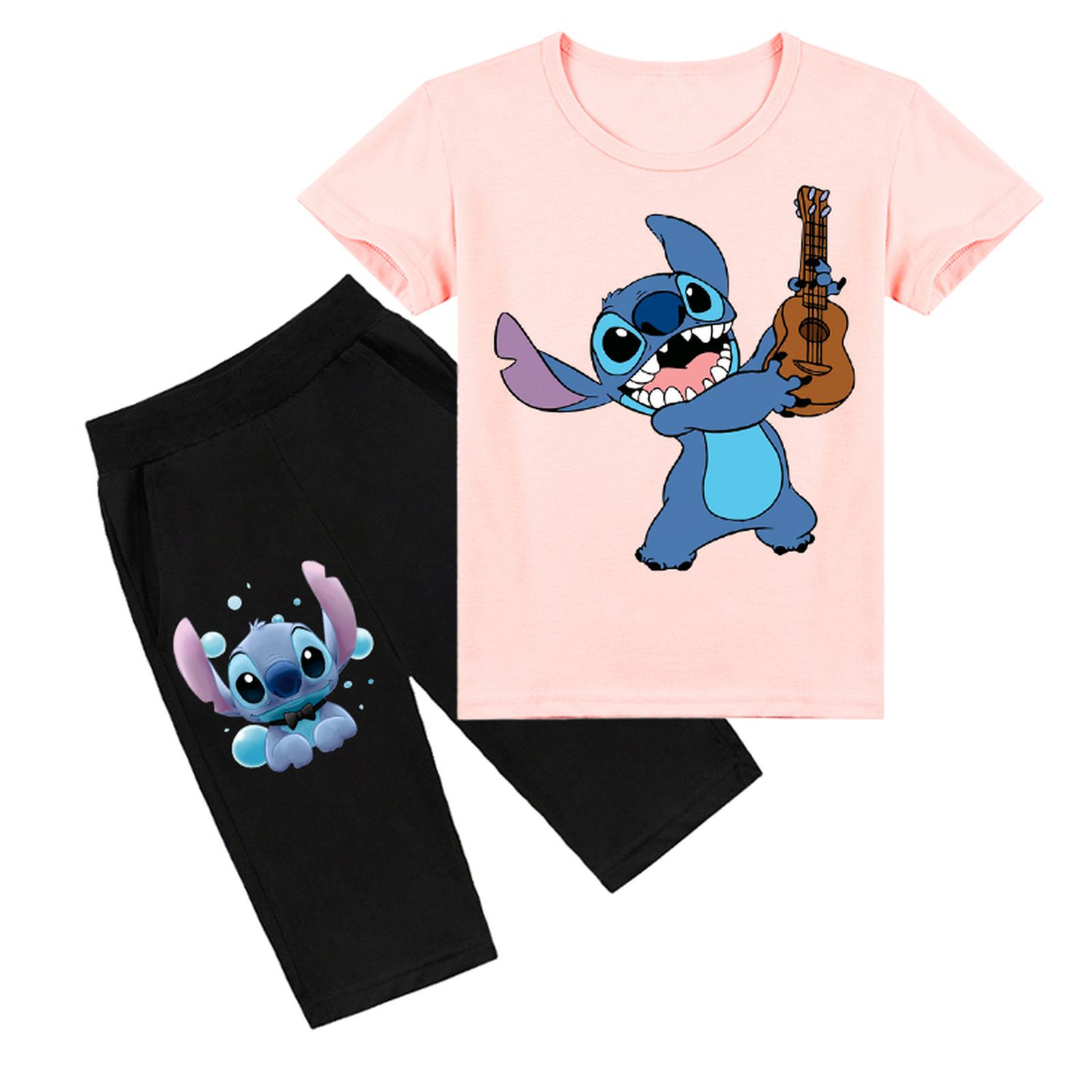 Kids Cartoon Lilo & Stitch Shorts Set for Boys & Girls - Cute Summer ...