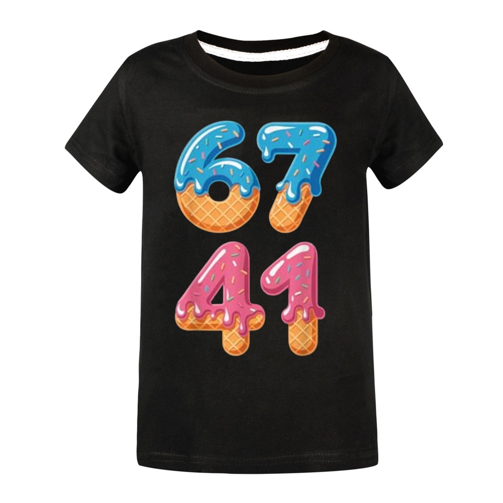 Kids Cartoon Number 67 And 41 Anime Print Short Sleeve Rap Hip Hop 41 ...