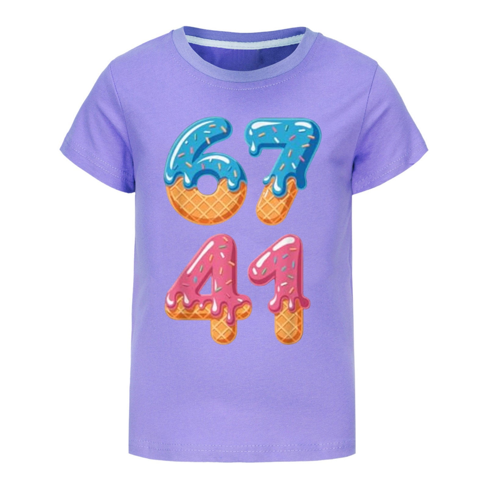 Kids Cartoon Number 67 And 41 Anime Print Short Sleeve Rap Hip Hop 41 ...