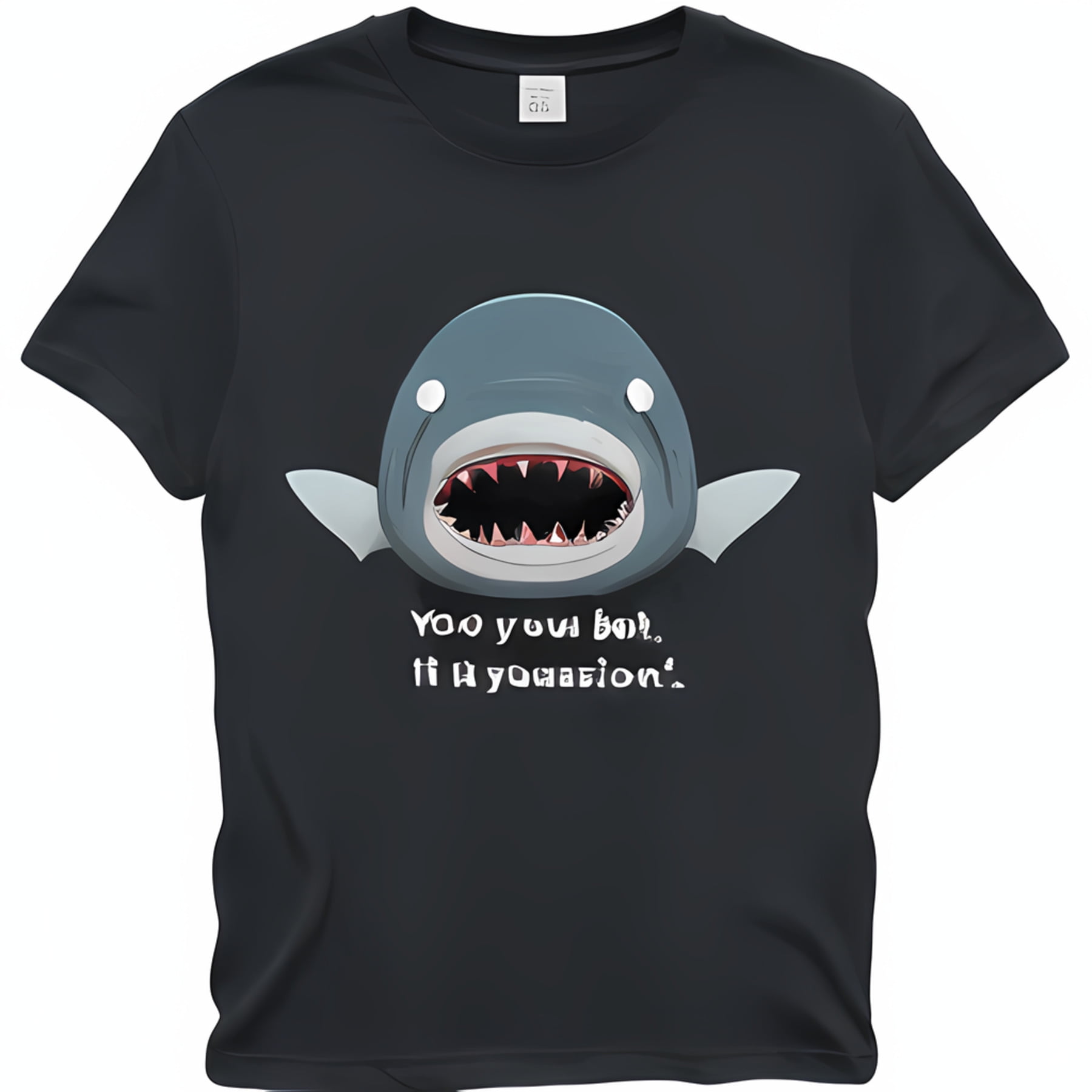 Kids' Cartoon Shark T-Shirt with 'y dissociation' Design Fun and ...
