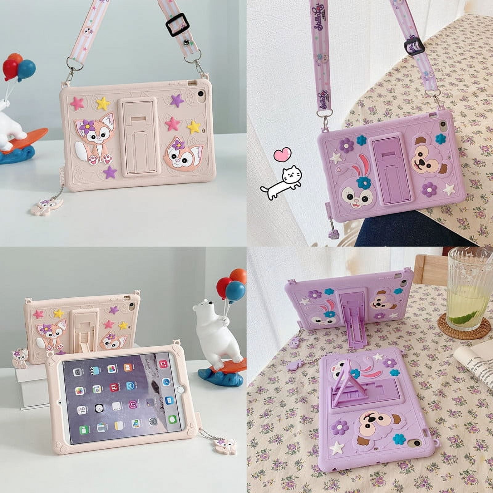 Kids Cartoon Soft Silicone Cover For iPad Mini 1 2 3 4 5 6 Stand Strap ...
