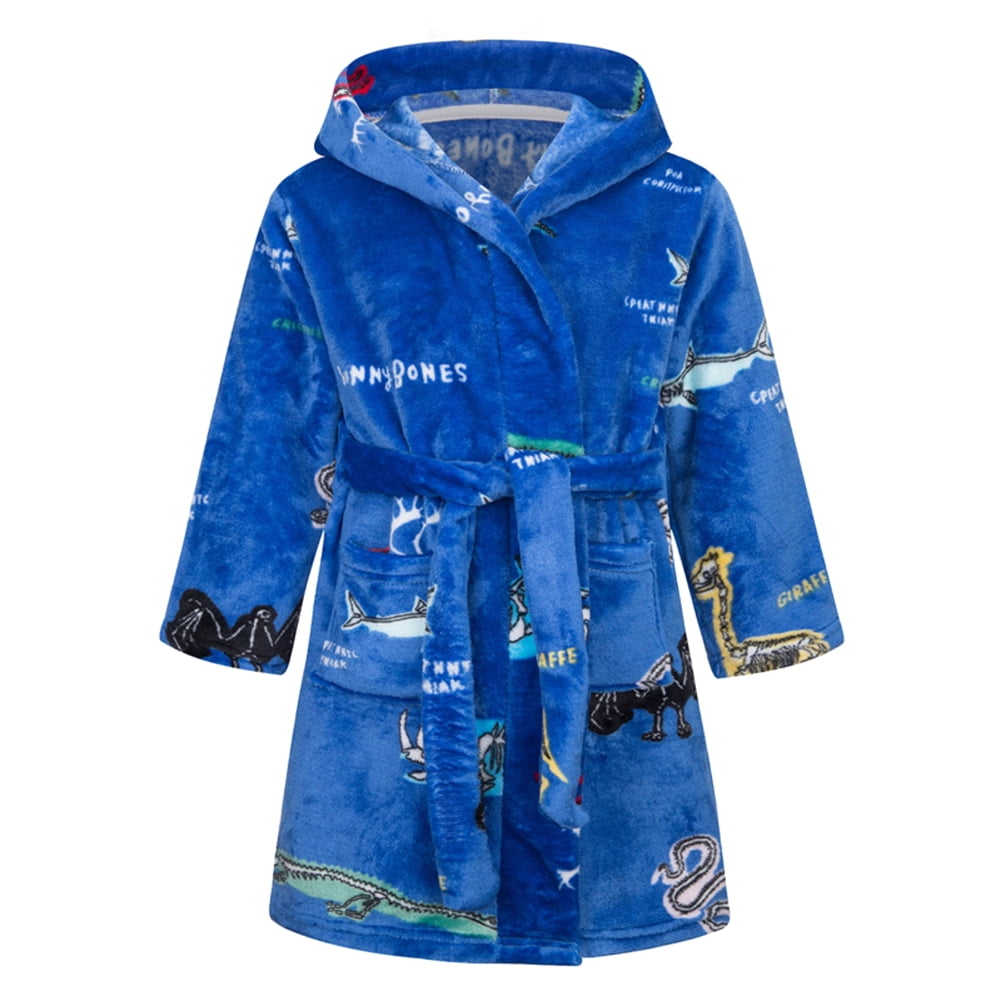Kids Cartoon Towel Robe Pajama Cute Styling Design Lace-up, Hooded ...