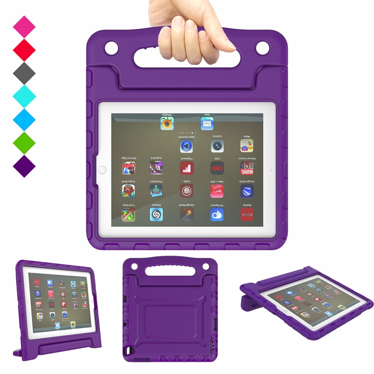 Kids Friendly Shock Proof iPad 2/3/4 Case with Convertible Handle Stand ...