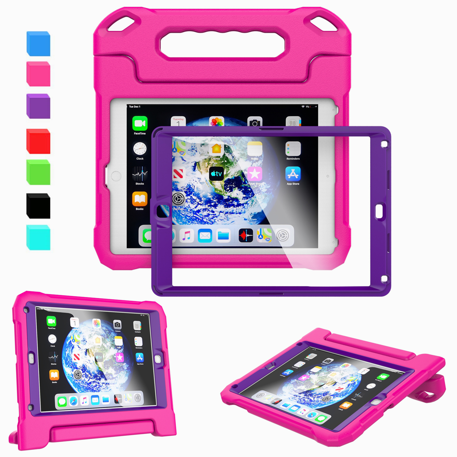 Apple iPad Kids Case 9.7-inch for 2018/2017, Air/Air 2 - Shockproof Handle Stand Cover with ...
