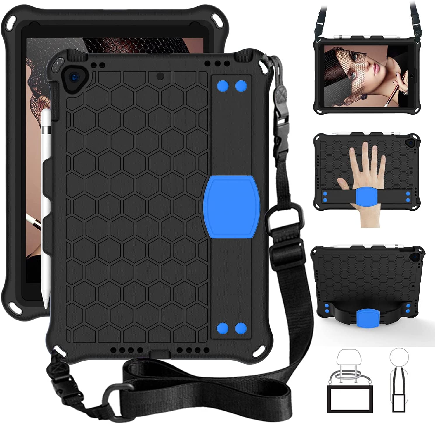 Kids Case for iPad Mini 5 4 3 2 1, Kids Friendly Light Weight Non-Toxic ...