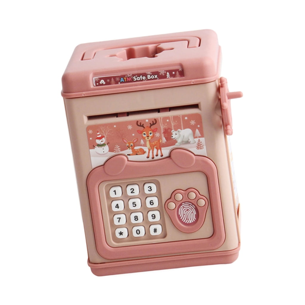 Kids Cash Box Fingerprint and Code Access Money Storage Holder Safe ...