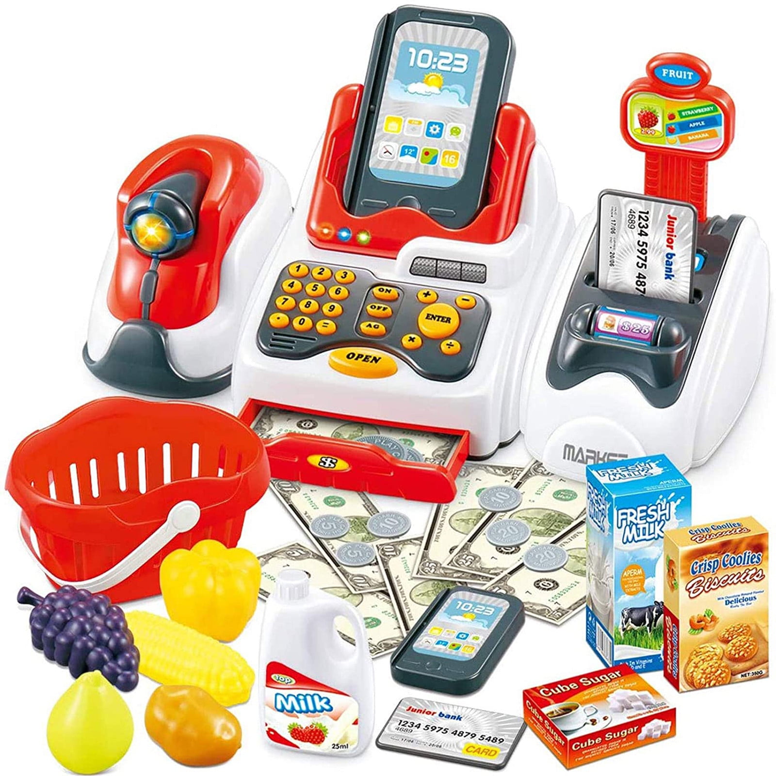 Kids Cash Register with Card Scanner and Credit Card - Toddler ...