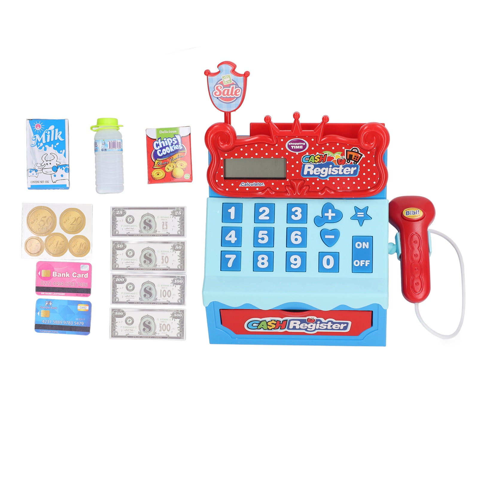 Kids Cash Register Playset Role Playing Simulation Math Counting ...
