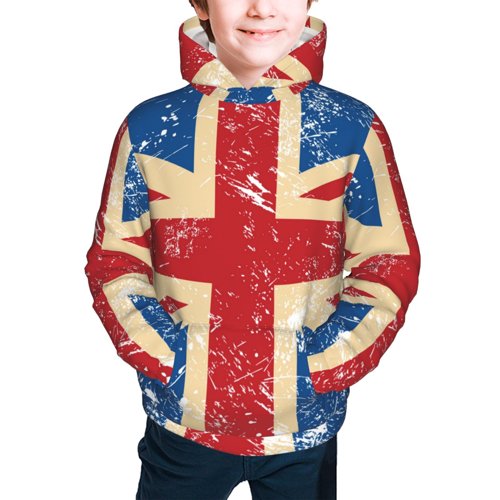 Kids Casual Hoodie for Children Hooded Sweatshirts, Union Jack Uk Flag ...
