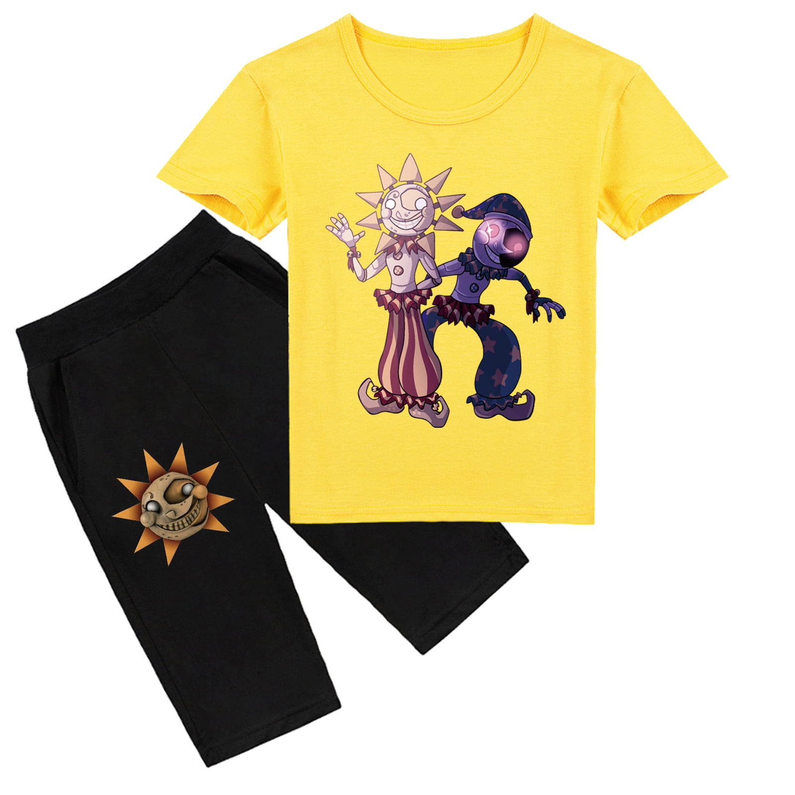 Kids Casual Sundrop and Moondrop Print Soft Cotton Tee and Short ...