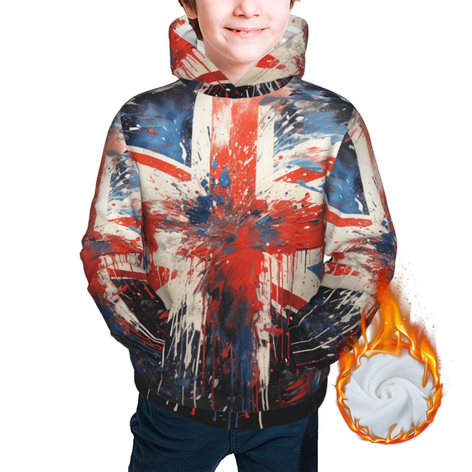 Kids Casual Warm Hoodie for Children Thickened Hooded Sweatshirts ...