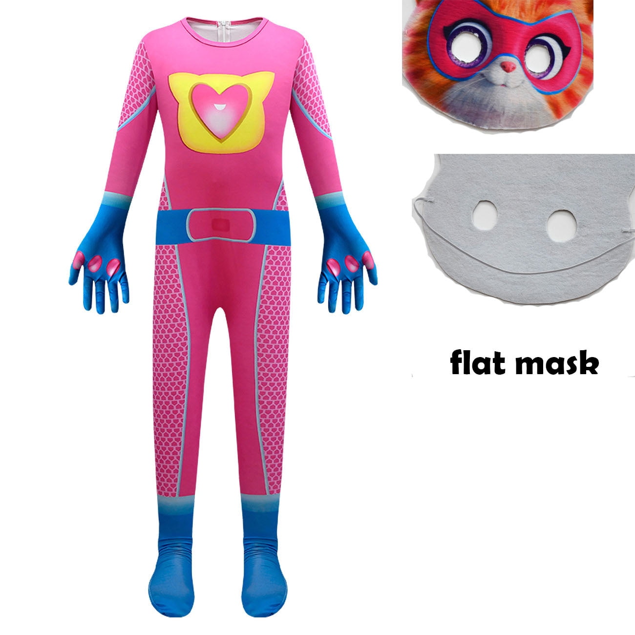 Kids Cat Cosplay Jumpsuit w/Mask Halloween Outfit Dress Up - Walmart.com