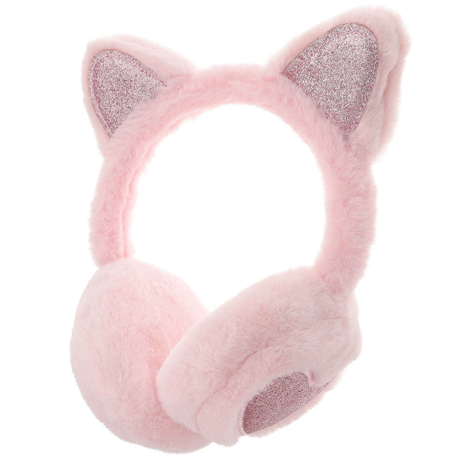 Tineasur Earmuff Cat Ear Shape Plush Pink 1Set - Walmart.com
