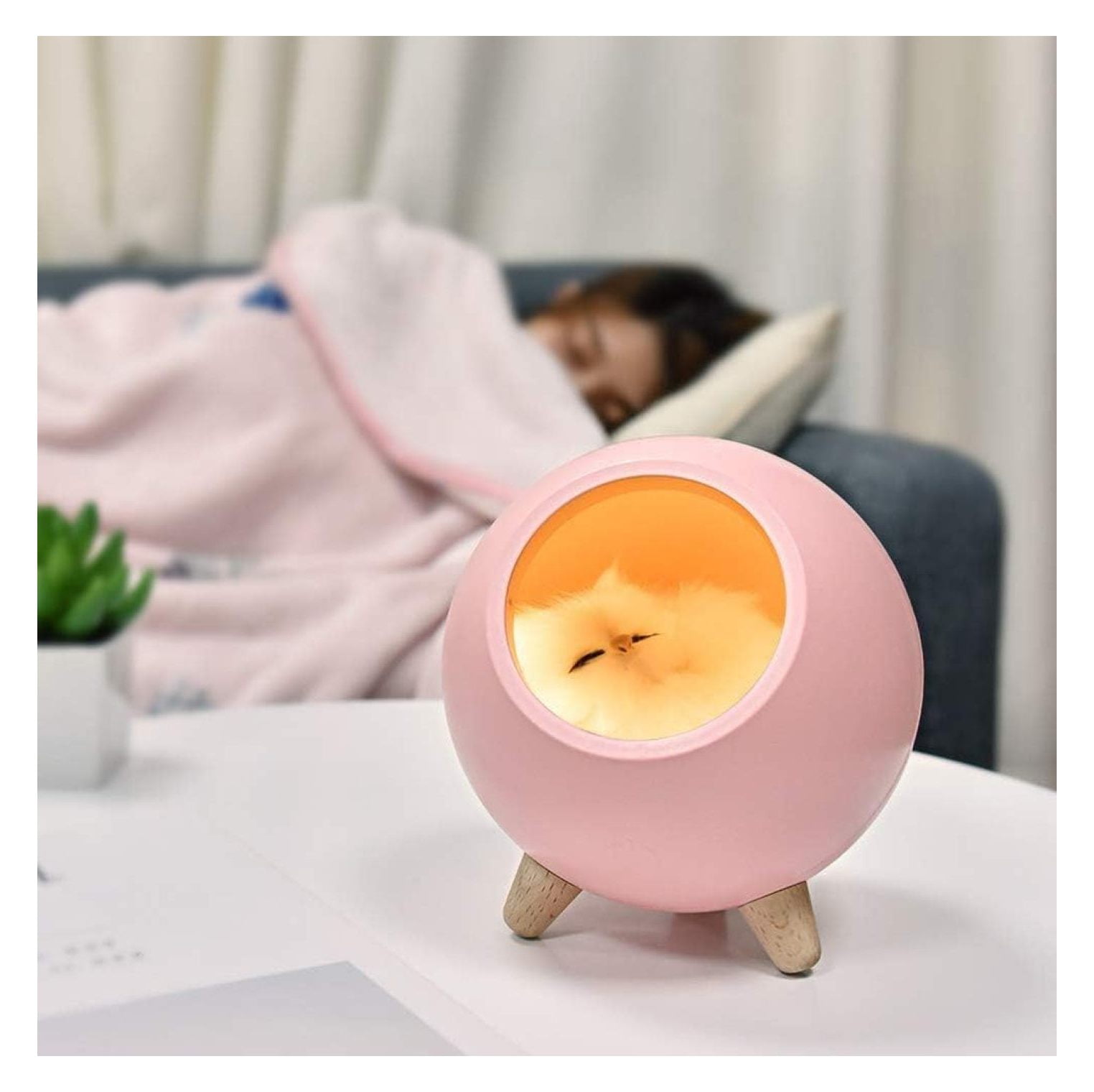 Kids Cat Night Light Stepless Dimming Touch Control Cute Little Pet ...