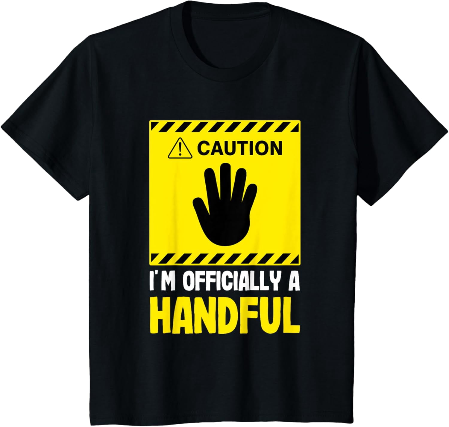 Kids Caution I'm Officially a Handful Cute 5th Birthday T-Shirt ...