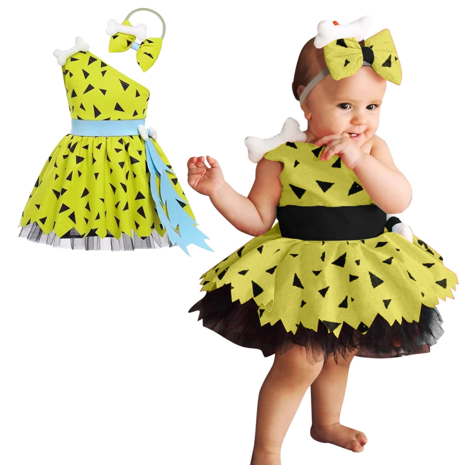 Kids Caveman Costume Dog Bones Historical Stone Age Birthday Cavegirl ...