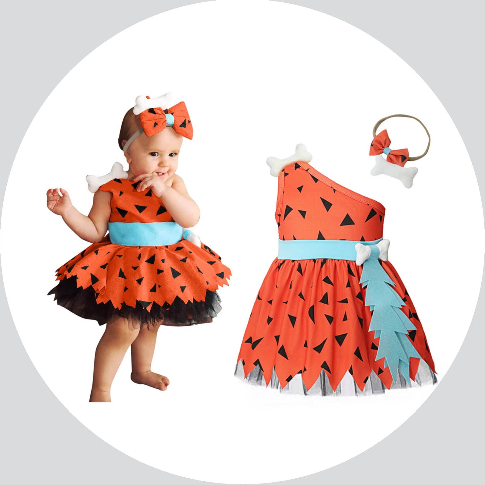 Kids Caveman Costume Dog Bones Historical Stone Age Dress Birthday ...