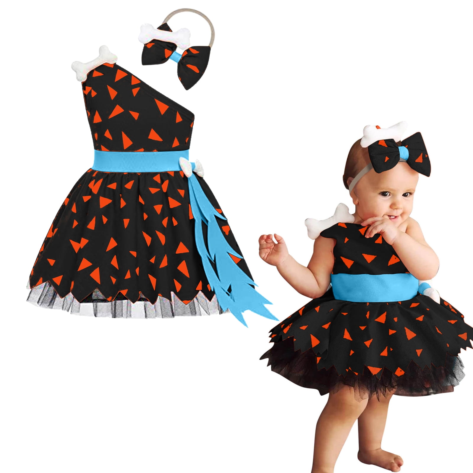 Kids Caveman Costume Dog Bones Stone Age Outfit Birthday Decorations ...