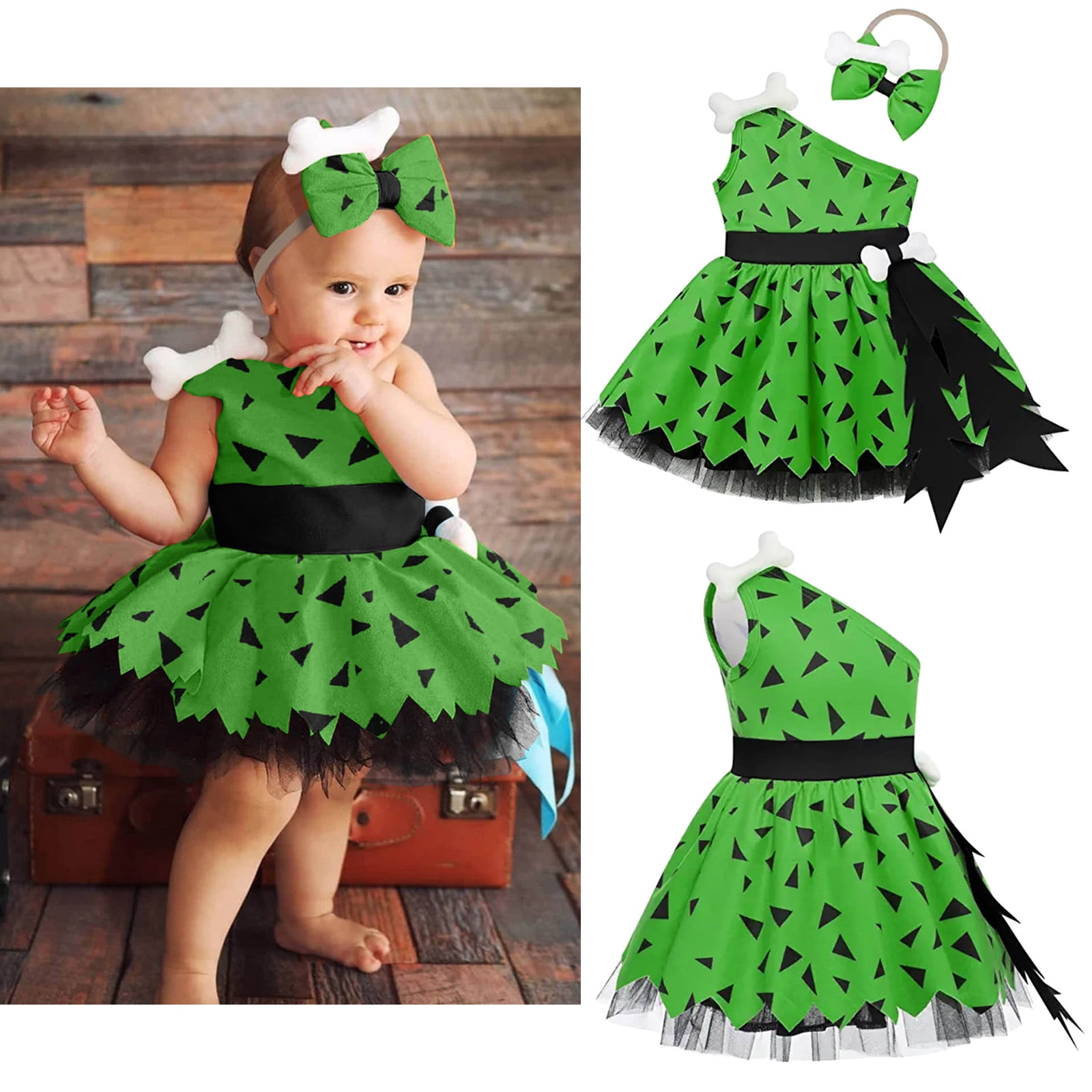 Kids Caveman Costume Girls Dog Bones Historical Stone Age Birthday ...