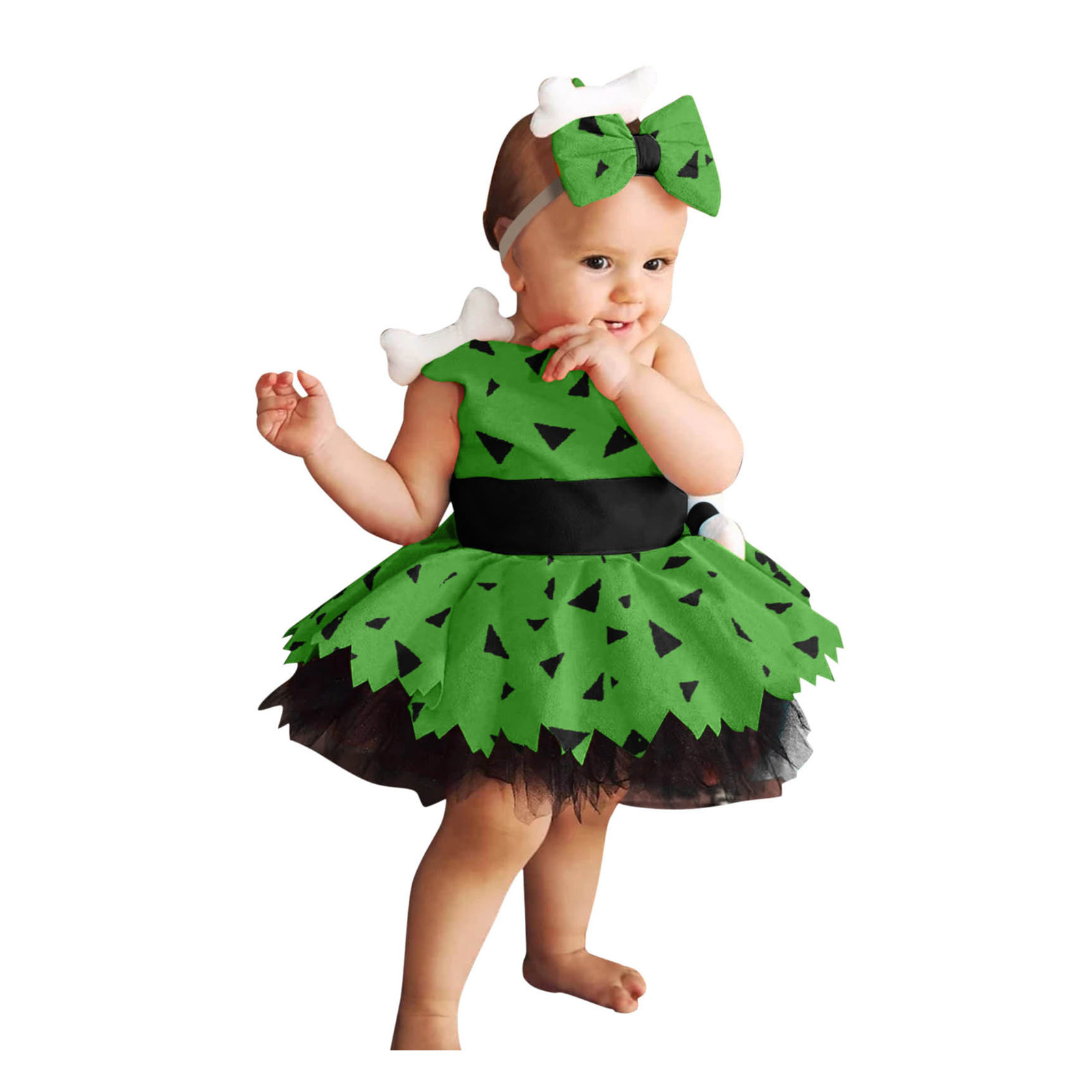 Kids Caveman Outfits Dog Bones Stone Age Dress Outfit One Birthday ...
