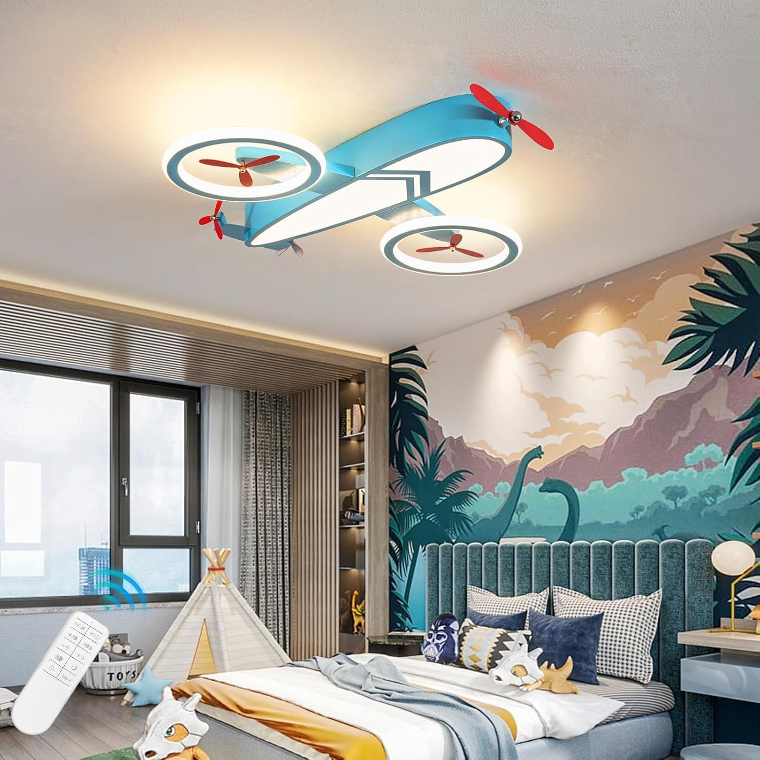 Kids Ceiling Lights for Bedroom Blue Airplane Light Fixture Ceiling ...