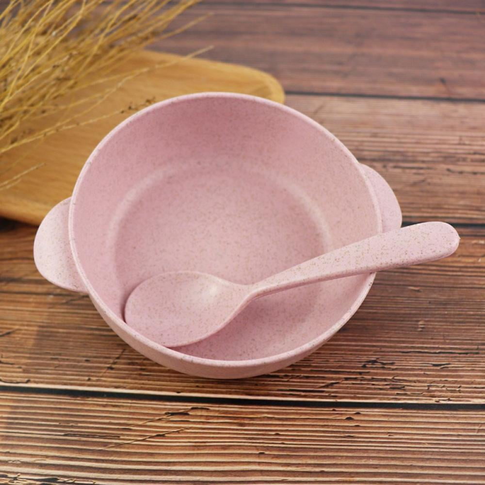 Kids Cereal Bowls Set, Reusable Wheat Straw Fiber Unbreakable Soup Bowl ...