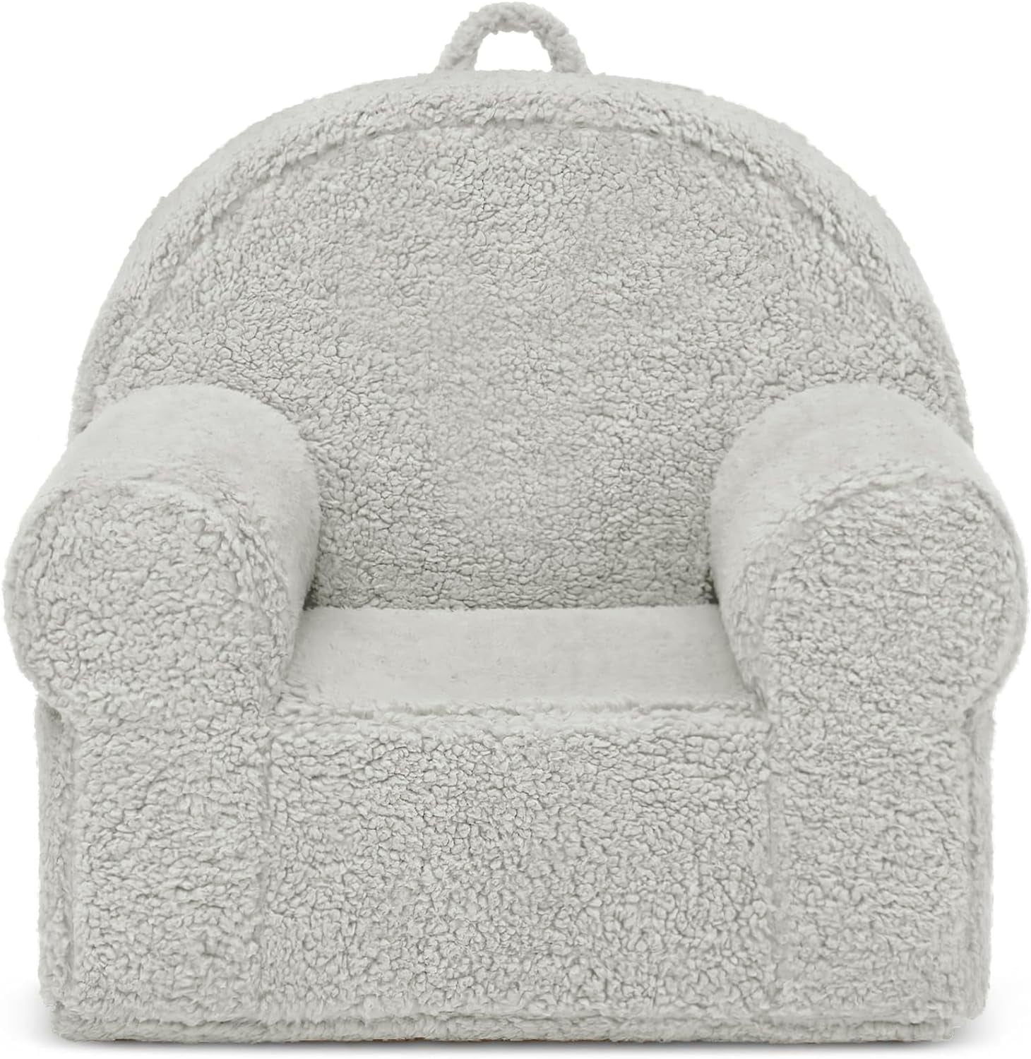 Comfy Sherpa Kids Chair, Soft Grey Toddler Seat, Cozy Children's Plush ...