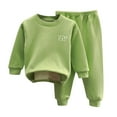Kids Child Solid Color Tops Pants Outfits Set Boys Girls Long Sleeve ...