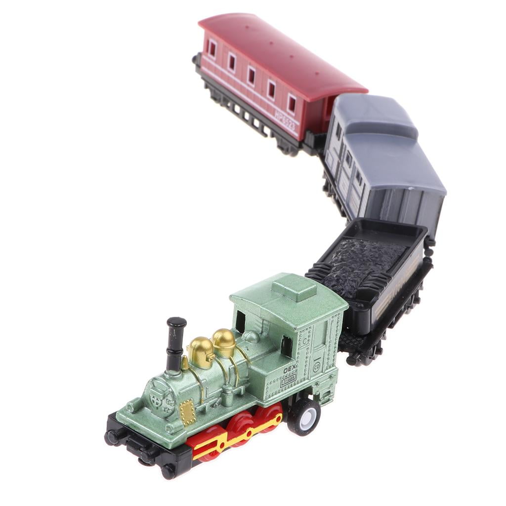 Kids Children' Back Diecast Vehicle Set, Mini Alloy Vintage Steam Train ...