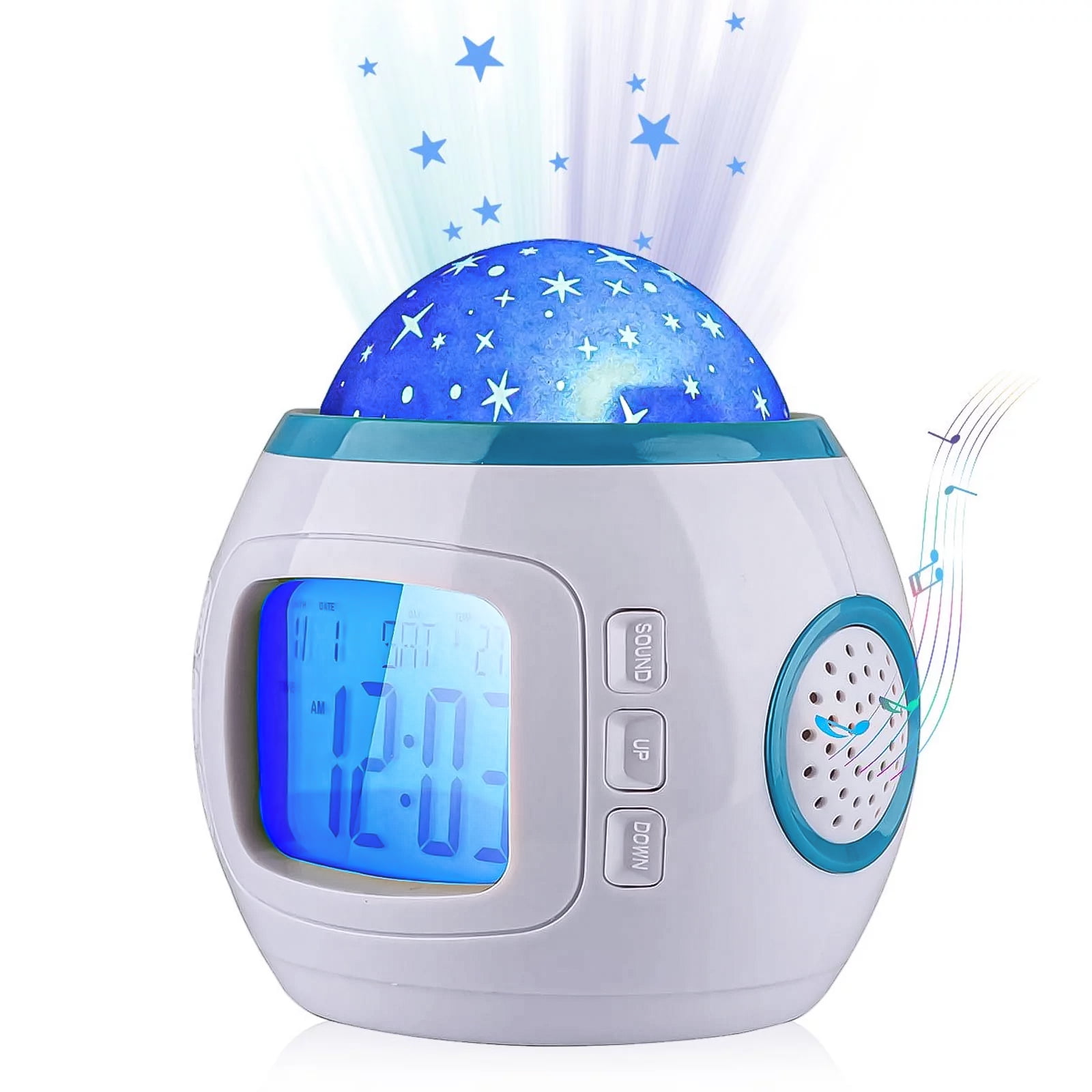 Kids Children Room Alarm Clock Projector, Starry Sky Projection Sleep ...