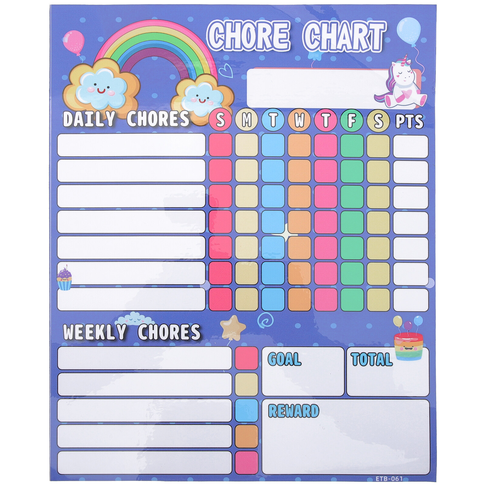 Kids Chore Chart Good Behavior Chart Magnetic Unicorn Reward Chart for ...