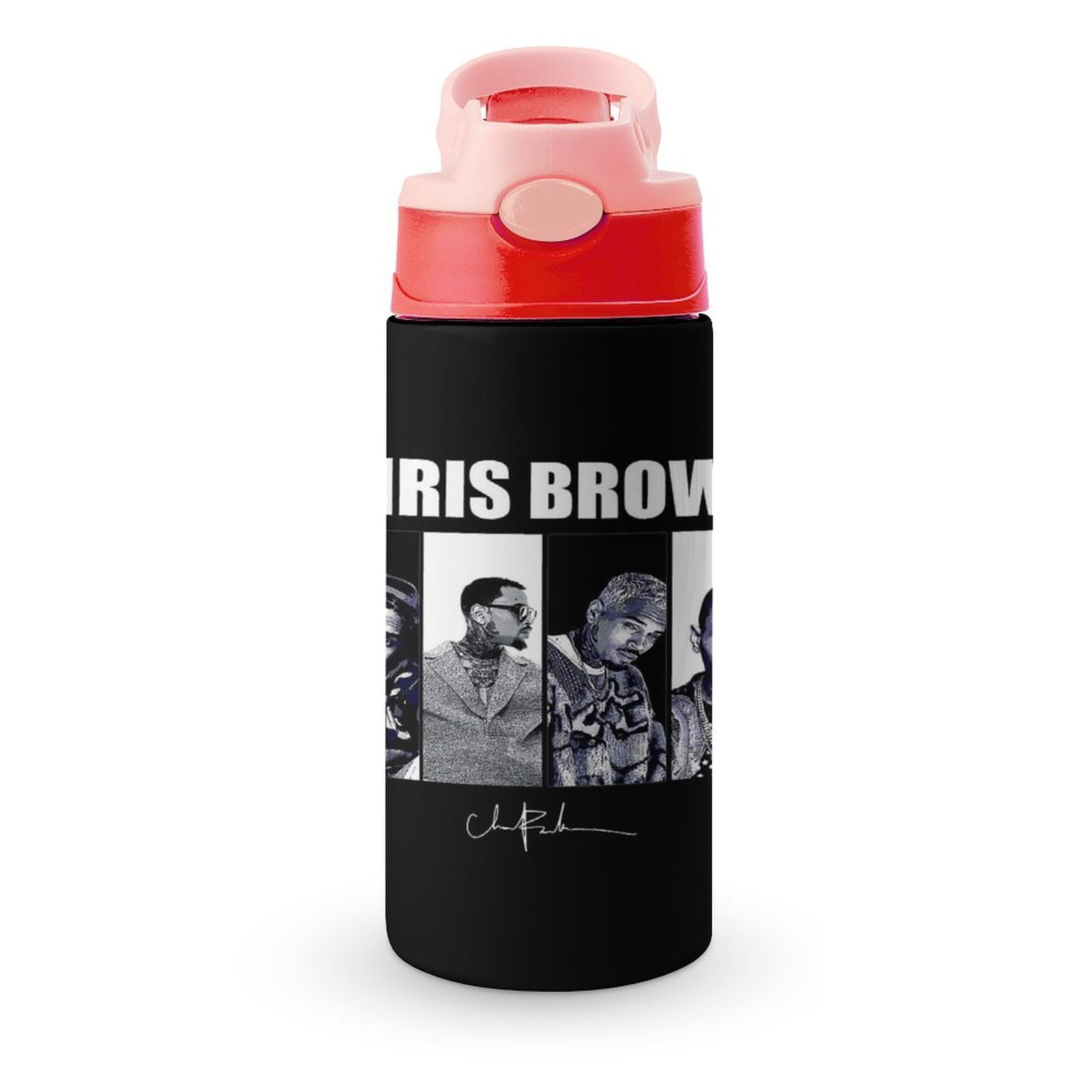 Kids Chris Bro-w Water Bottle with Straw Lid Vacuum Insulated Stainless Steel Double Walled ...