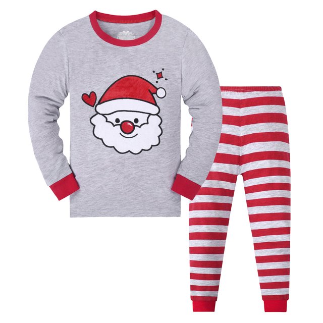 Kids Christmas Cartoon Pajamas Long Sleeve Matching Holiday Pjs Set ...