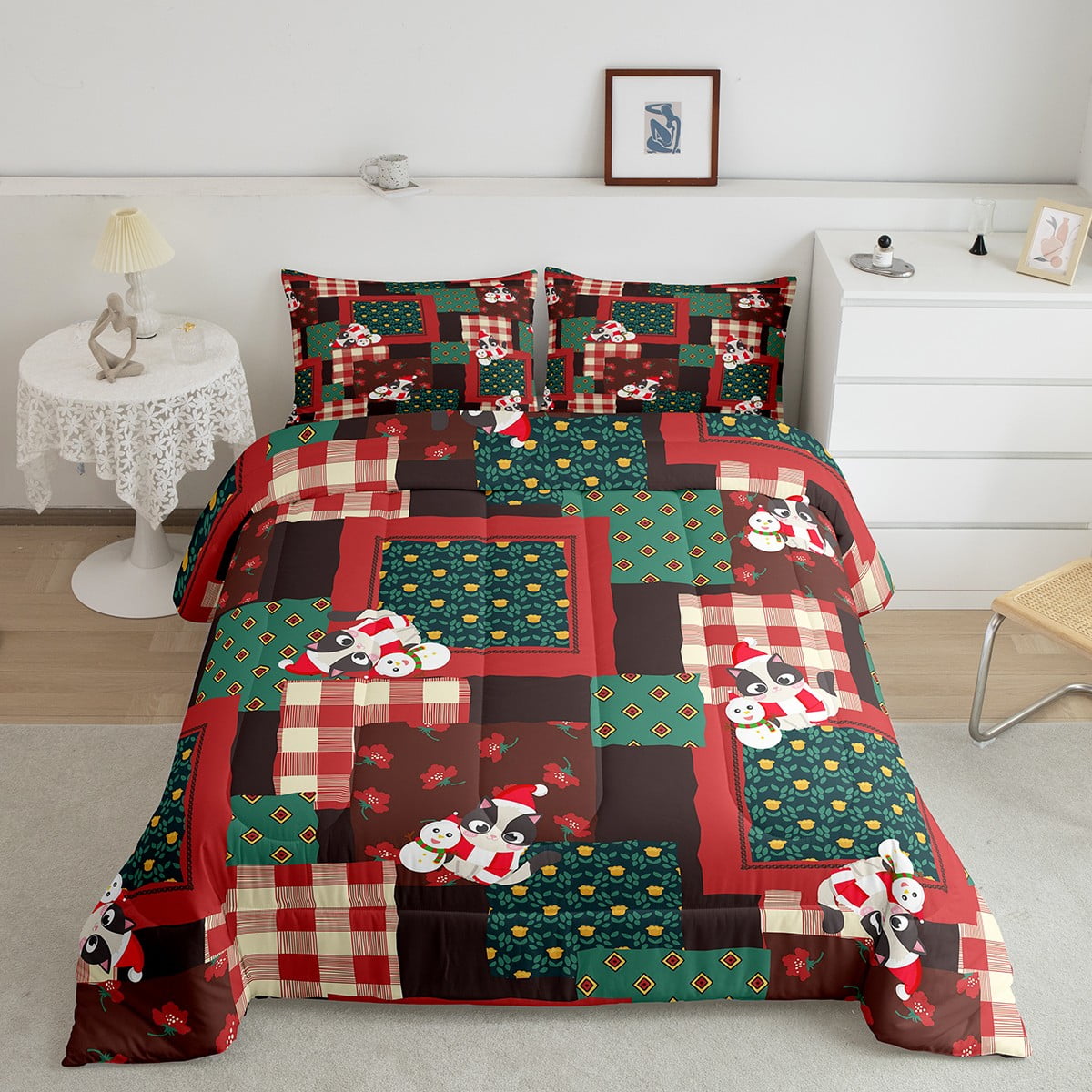 Christmas Comforter Set Winter Snowman Theme Bedding Comforter Sets ...