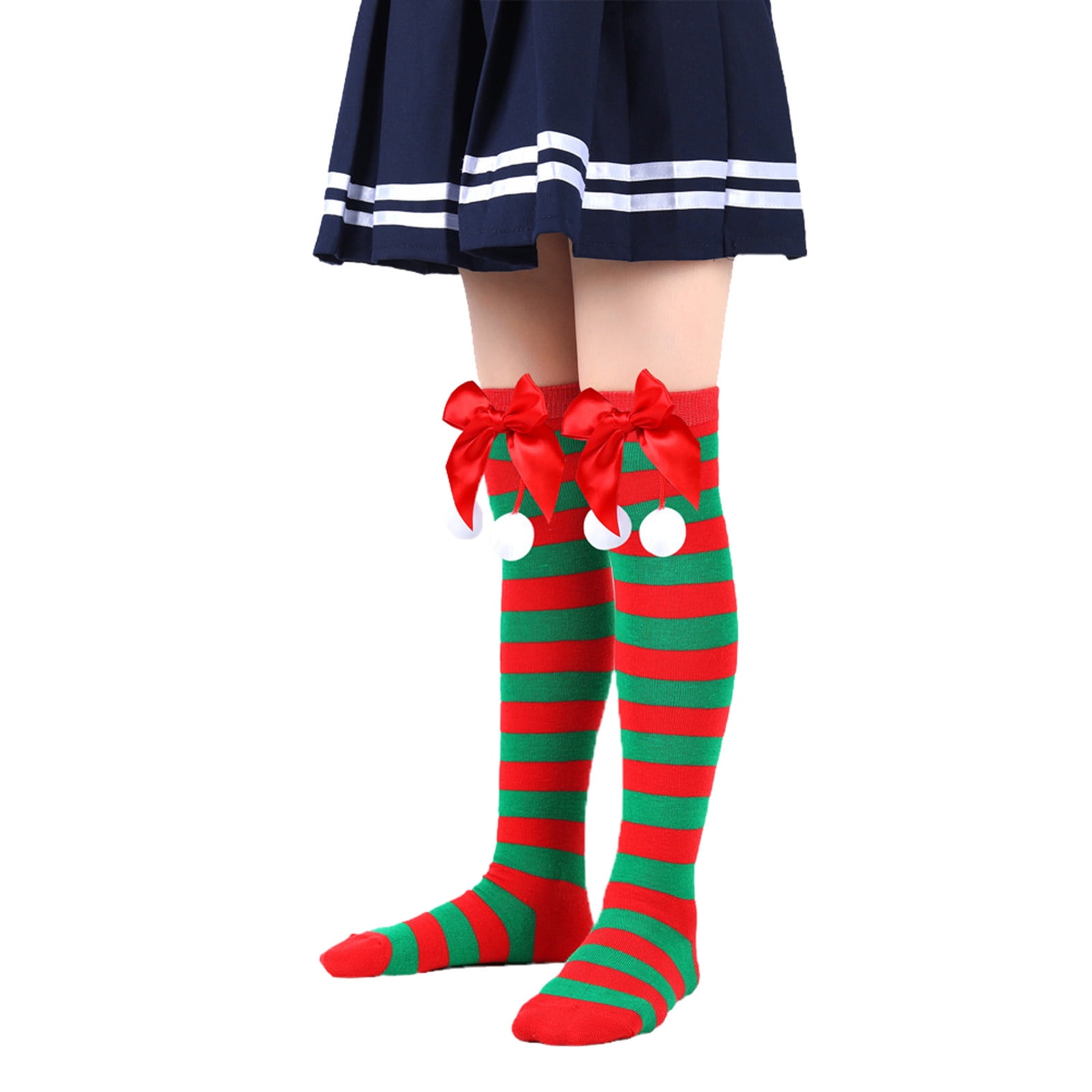 Kids Christmas Knee High Socks Striped Socks Fireplace Hanging ...