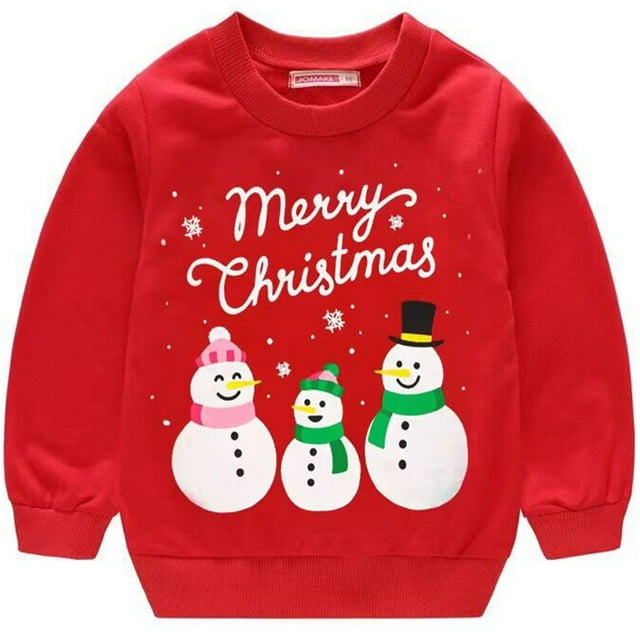 Kids Christmas Sweatshirts Baby Boy Girl Hoodies Santa Shirts Fleece ...