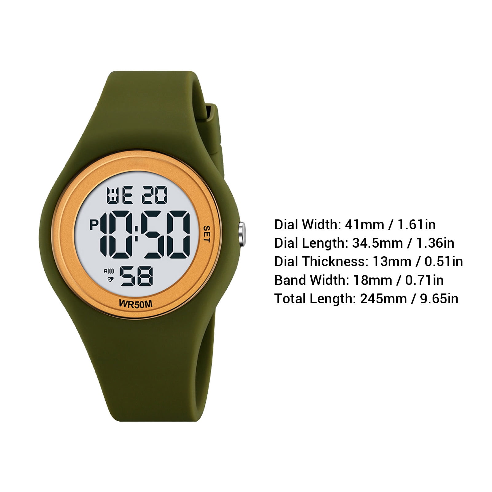 Kids Chronograph Watch, Durable Silicone Band, Stopwatch, Alarm ...