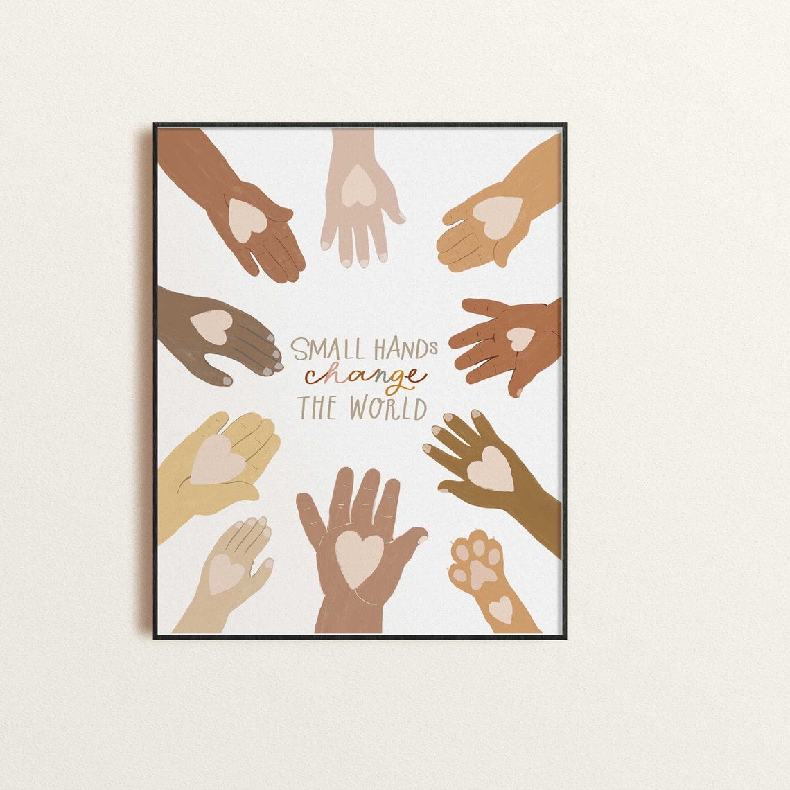 Kids Classroom Poster, Small Hands Change The World Print, Nursery Art ...