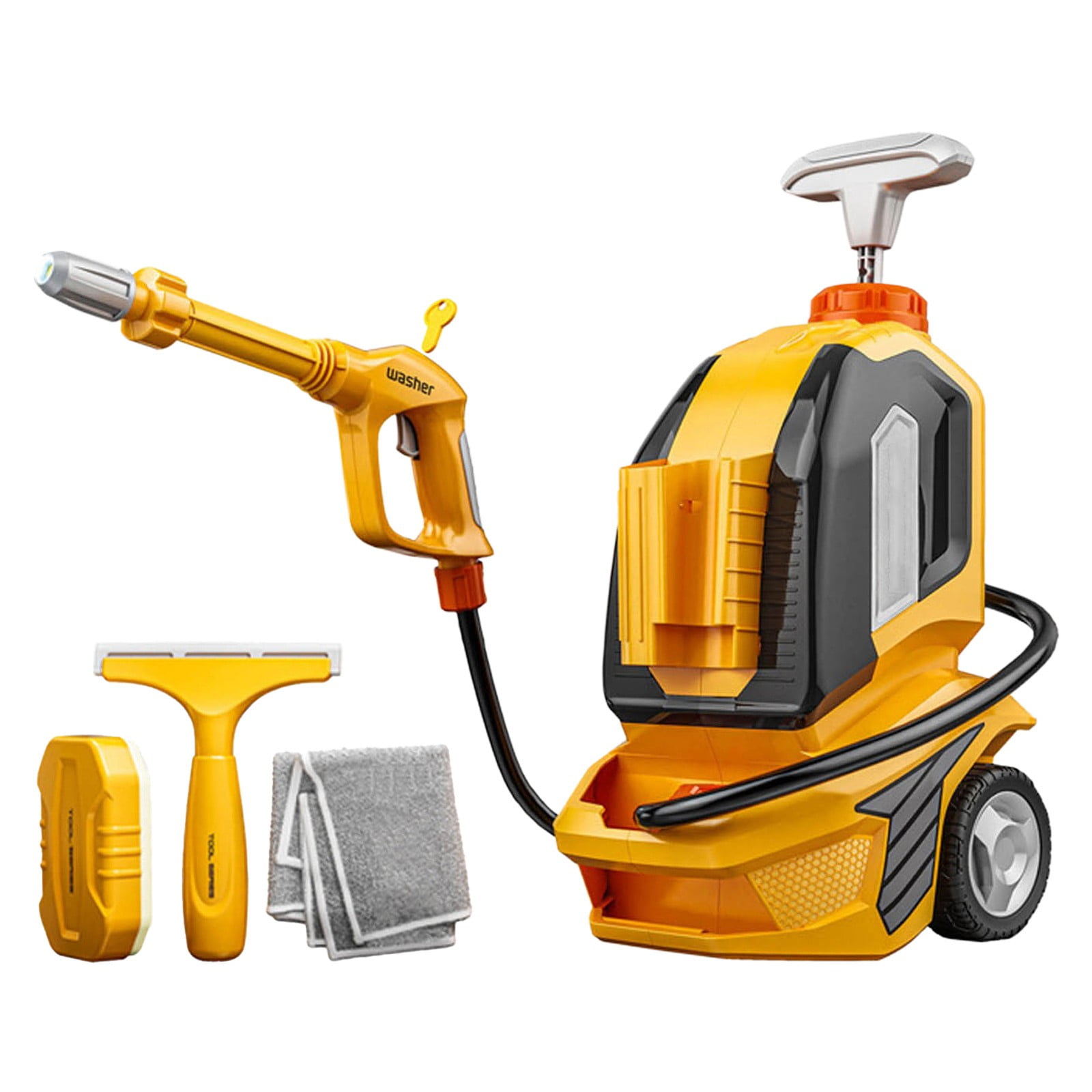 Kids Clean Car Wash Toy - Complete Set with Scraper, Sponge, Towel, Rag ...