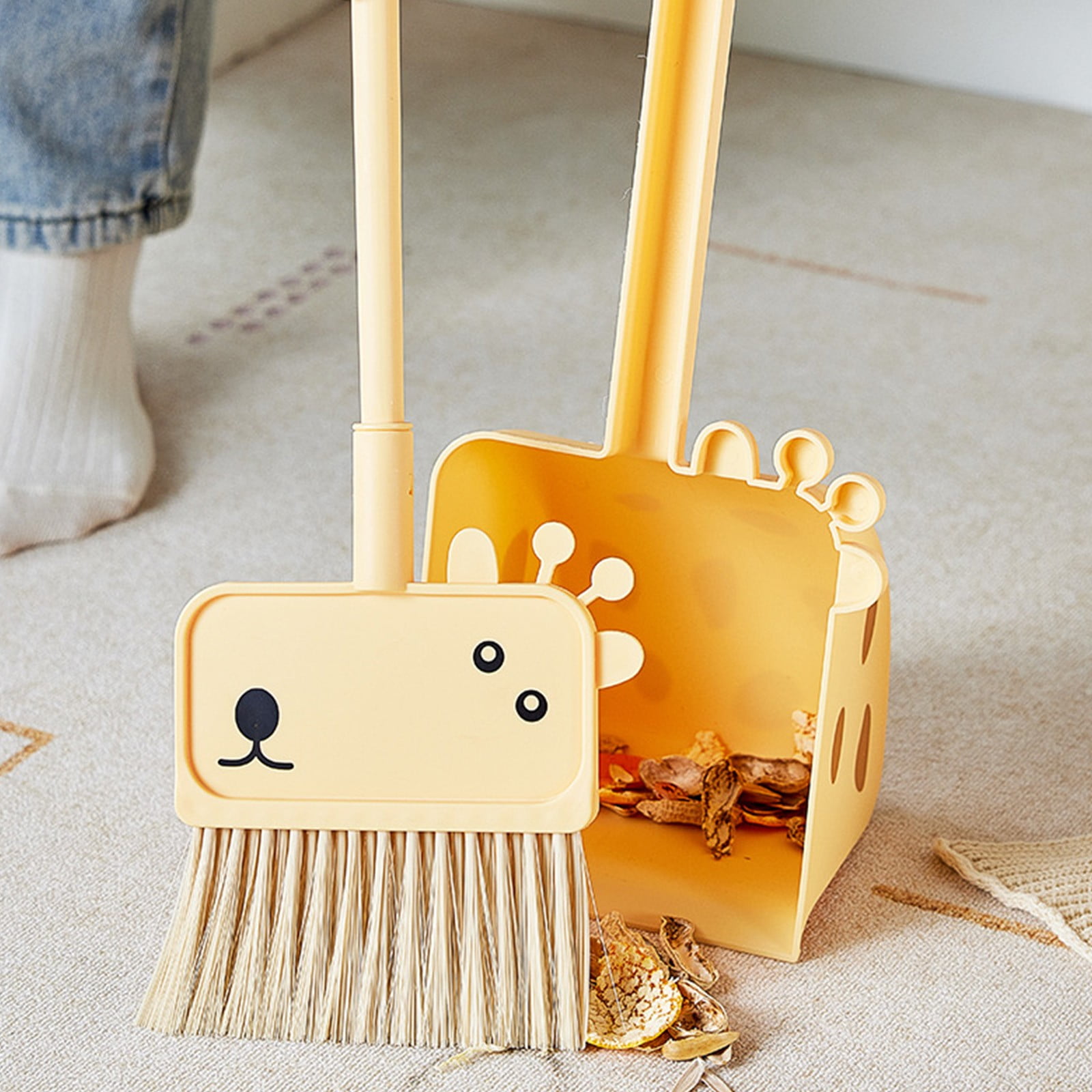 Kids Cleaning Set - Yellow Plastic Children's Sweeping Set with Mini ...