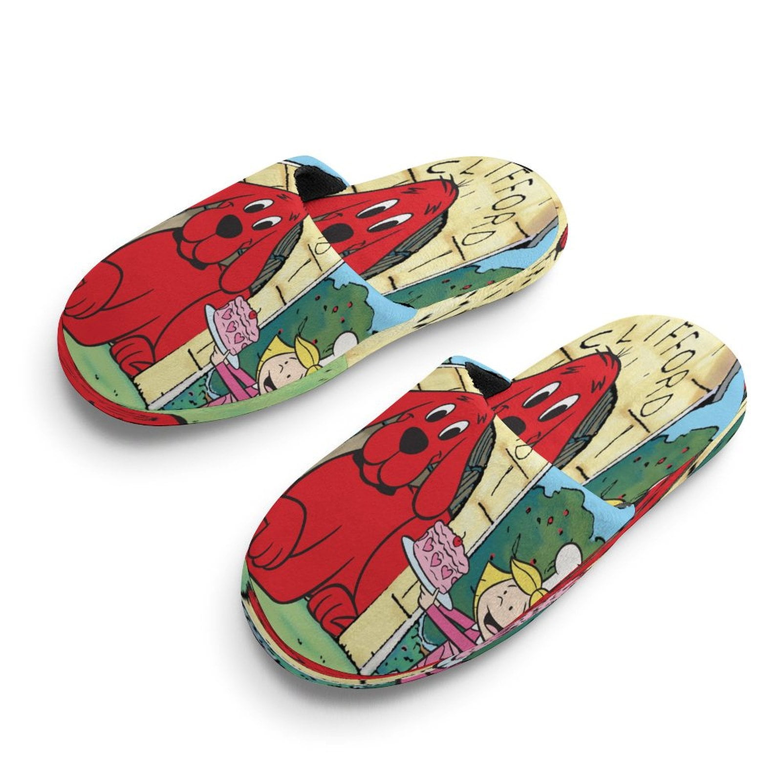 Kids Clif-ford Big Red Dog Home Shoes Warm Memory Foam Cotton Slippers ...