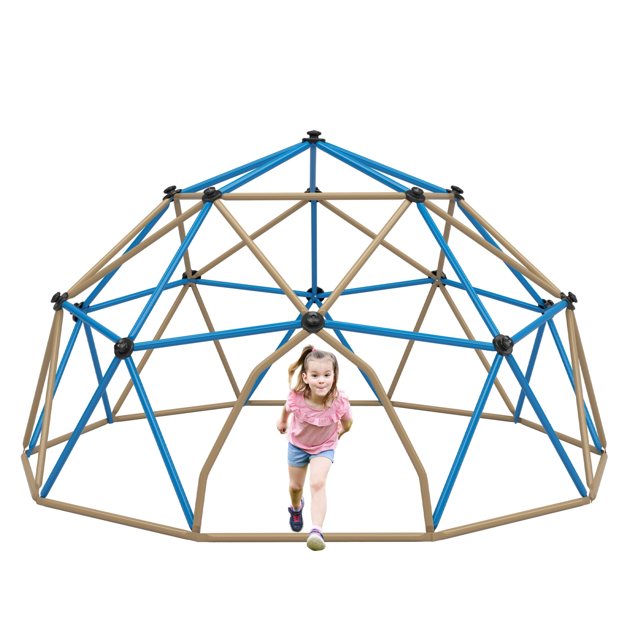 Kids Climbing Dome Tower - 13 ft Gym Geometric Dome Climber Monkey Bars Play Center, Rust & UV ...