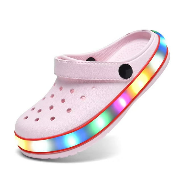 Kids' Clogs LED Garden Shoes Boys Girls Mules Light up Sandals Slip on ...